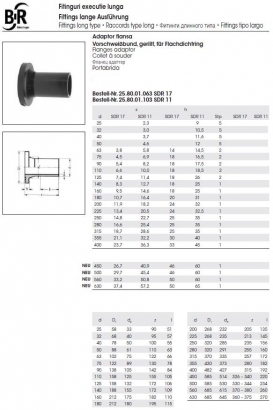 Adaptor flansa, PE, executie lunga, sudura cap-cap - Arhispec.ro!