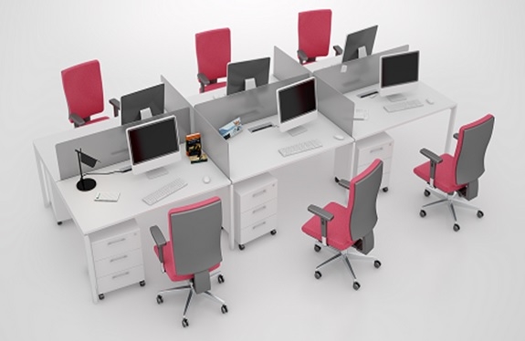 Masă Sharedesk Ergo Plus - 6 posturi de lucru - Arhispec.ro!